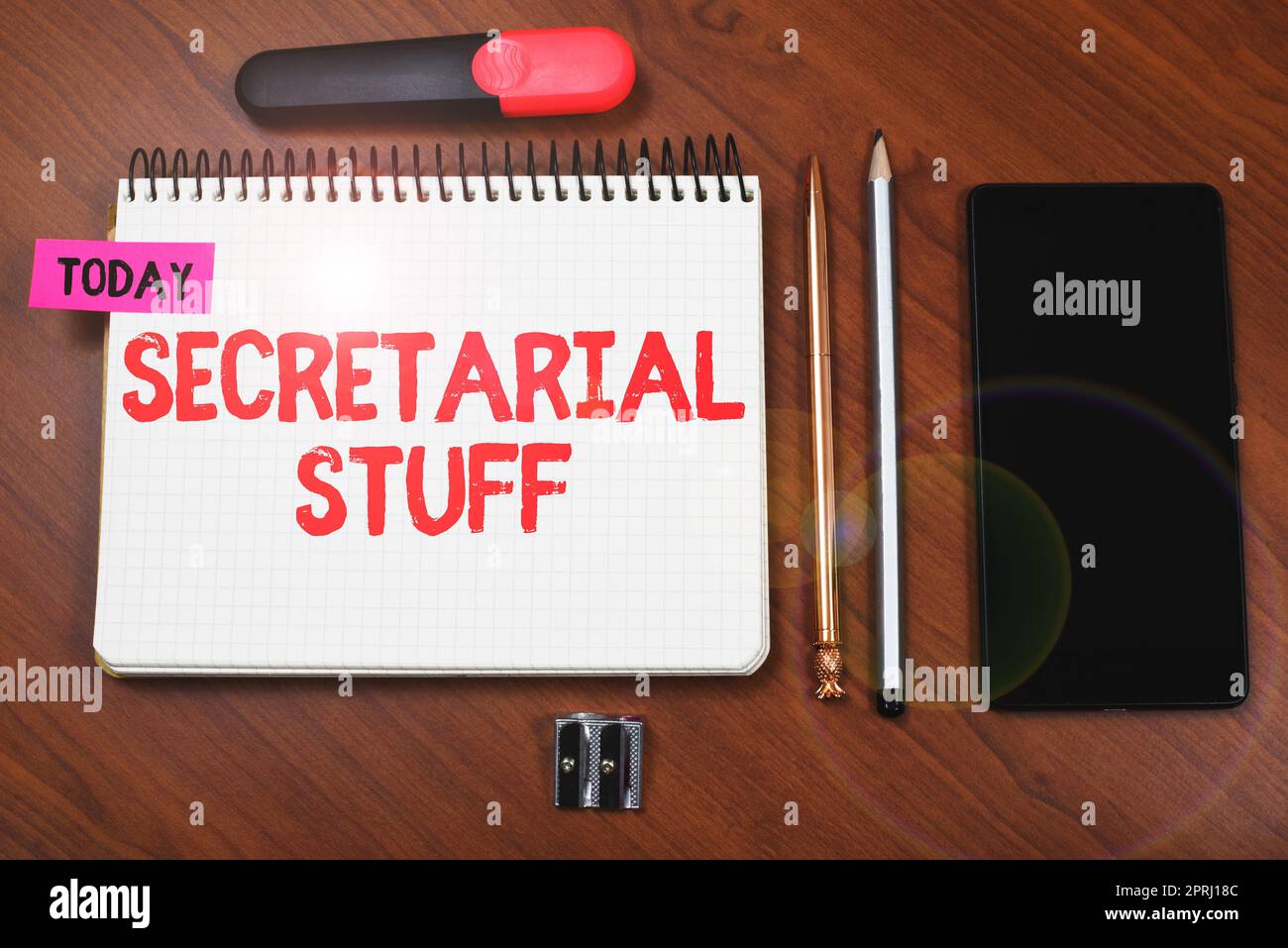 Conceptual display Secretarial StuffSecretary belongings Things owned ...