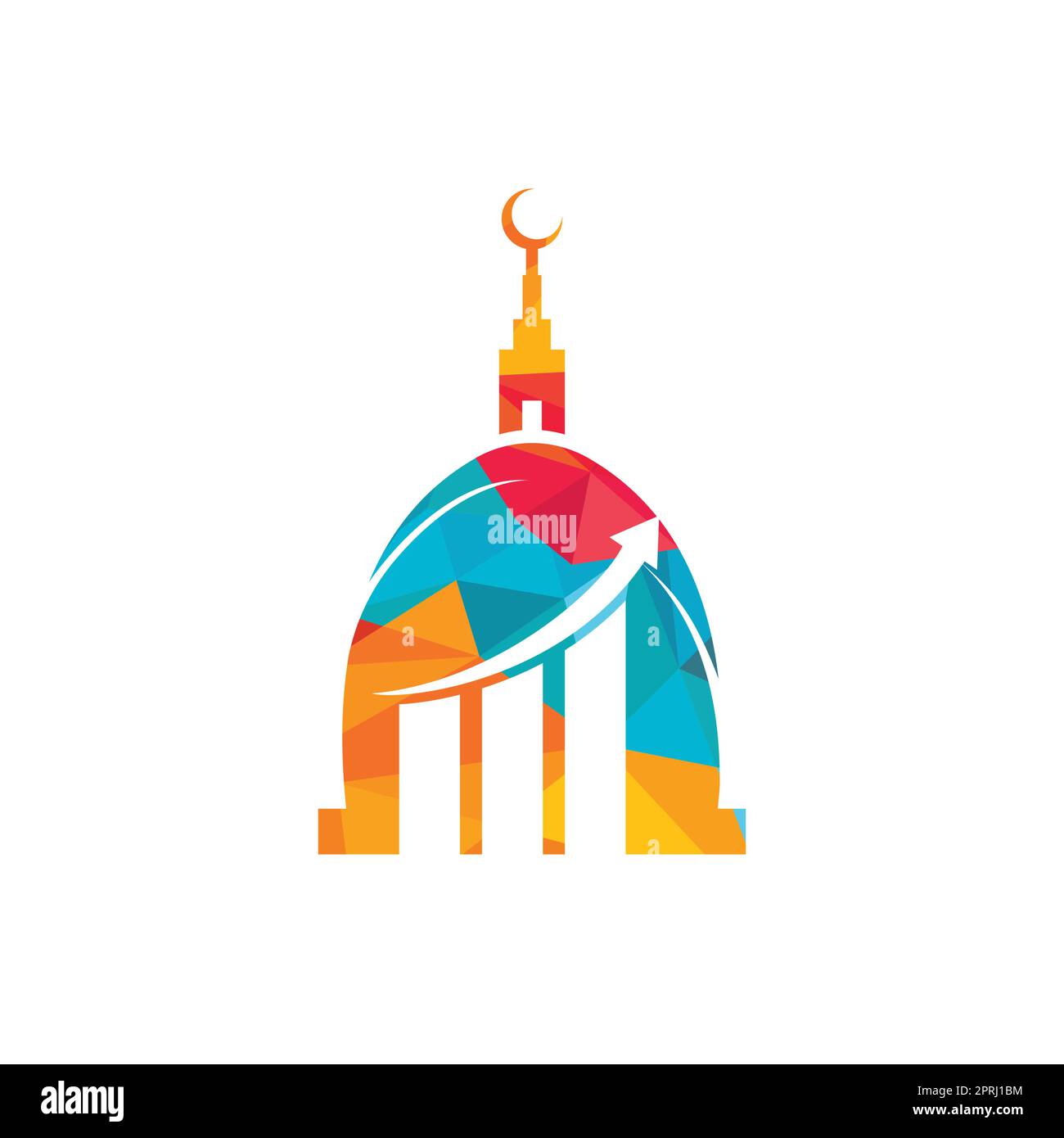 Islamic chart business vector logo design template. Mosque and bar ...