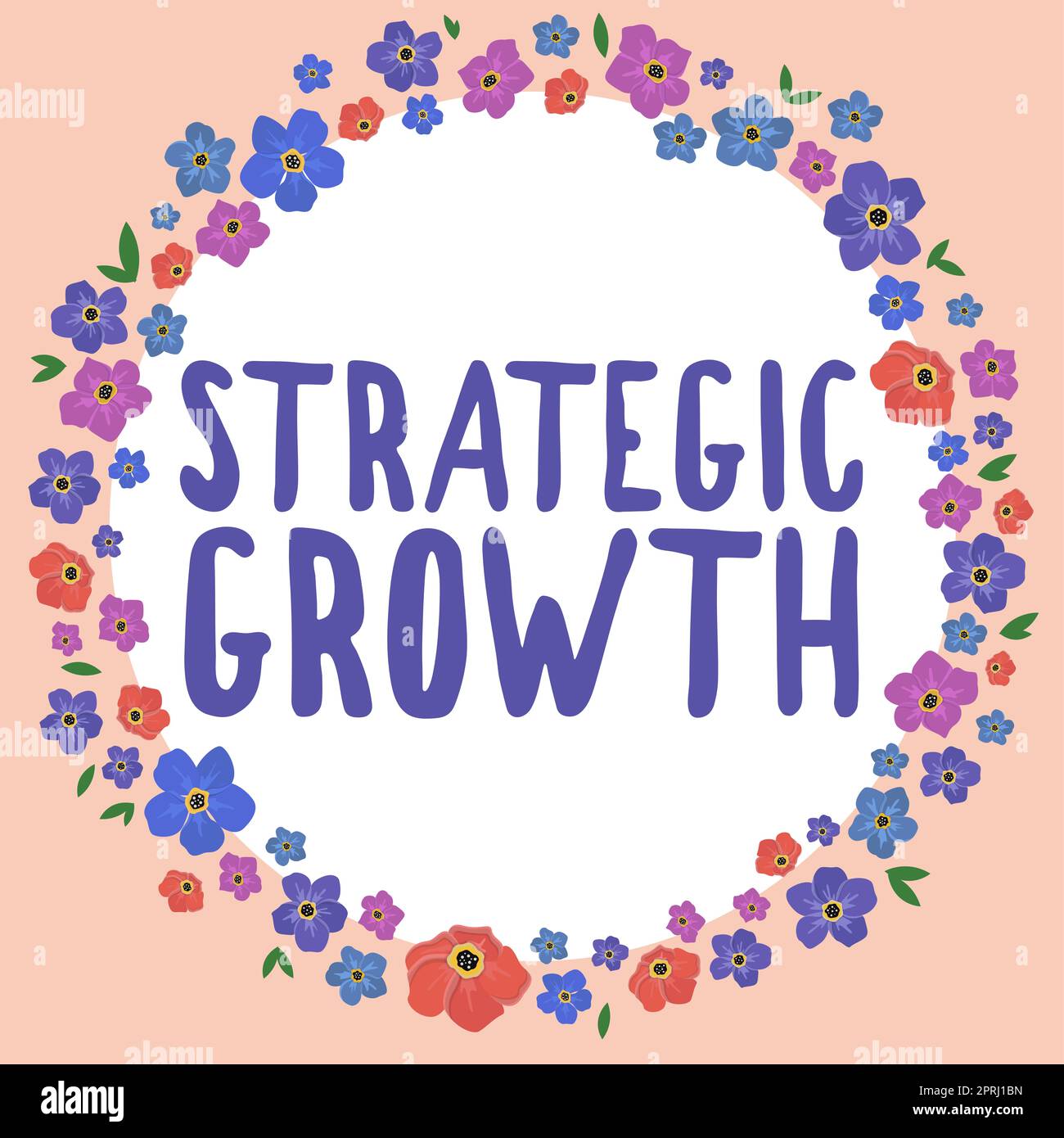 Sign displaying Strategic Growthcreate plan or schedule to increase ...