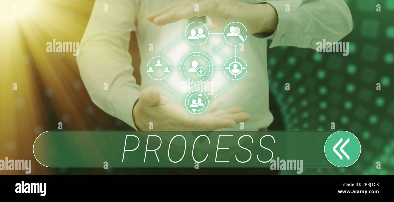 Text showing inspiration Process, Concept meaning series of progressive ...