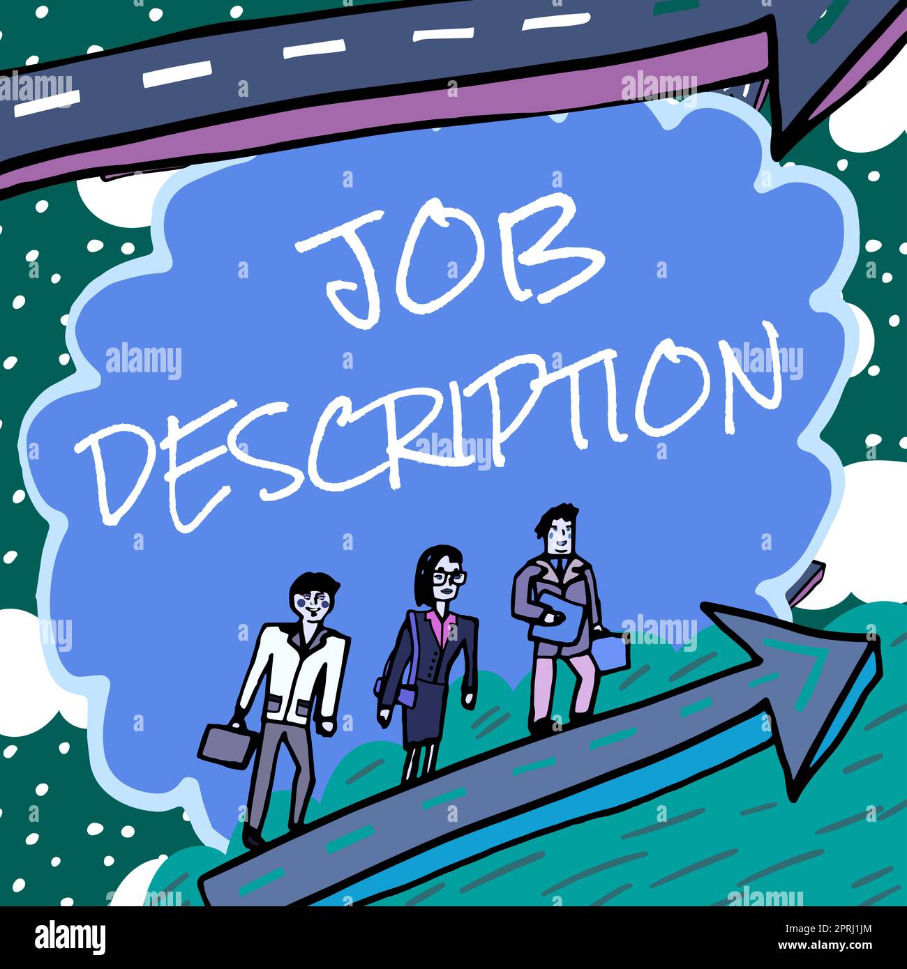 Text sign showing Job DescriptionA document that describes the ...