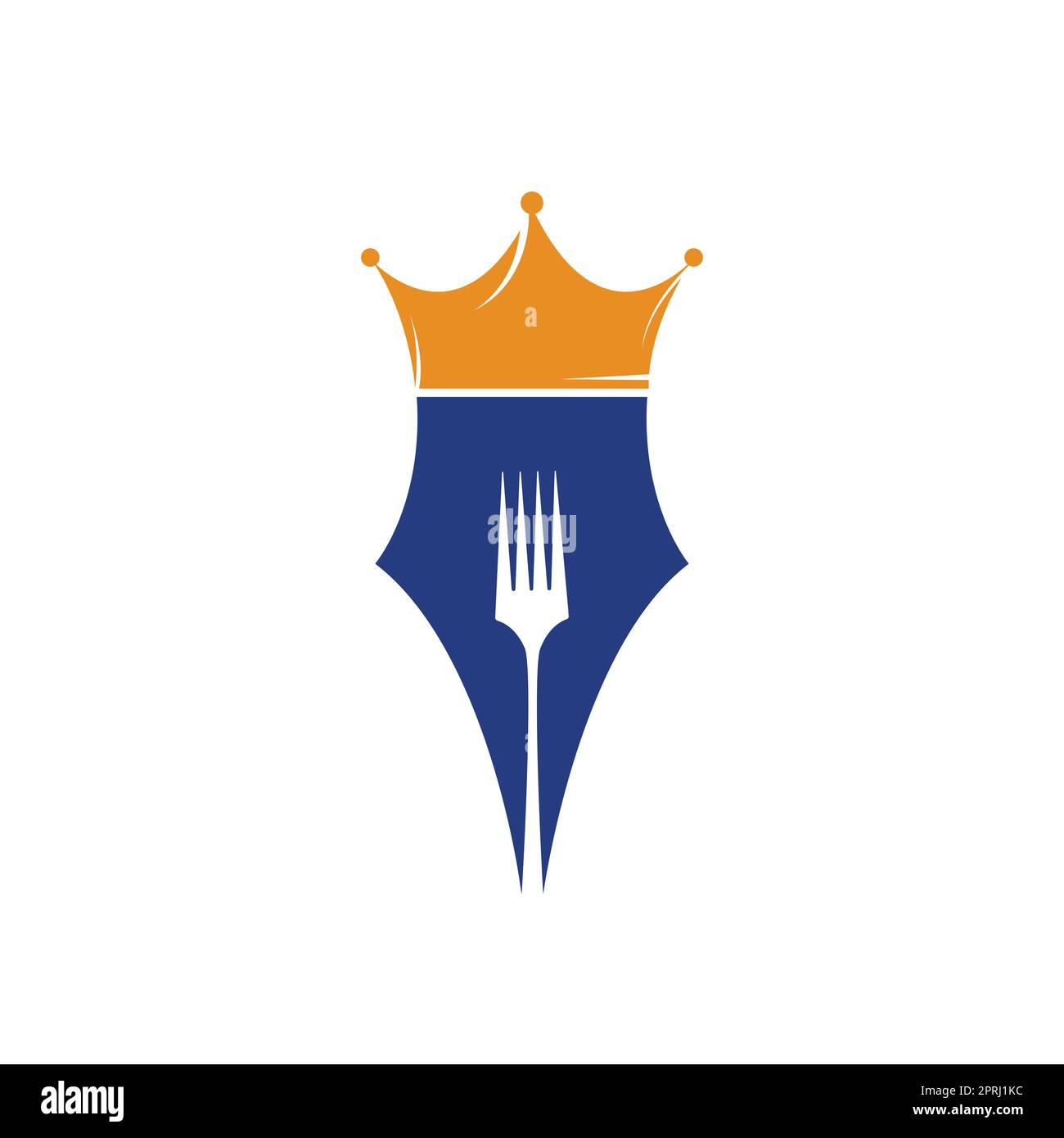 Food and restaurants logo design concept. Pen with crown and fork ...