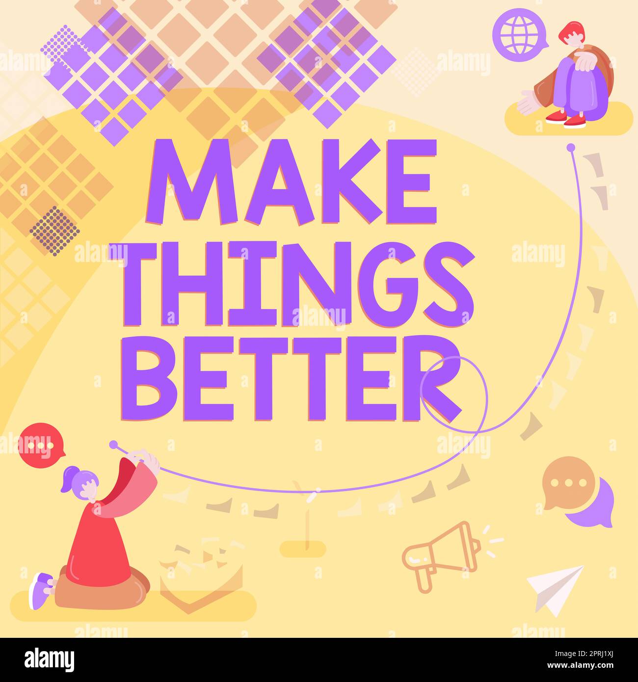 Writing displaying text Make Things BetterDo something to Improve ...