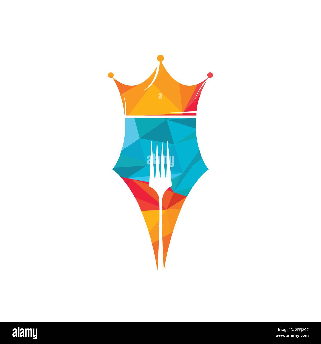 Food and restaurants logo design concept. Pen with crown and fork ...