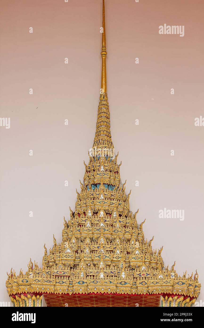 The form of gable apex on the roof of a beautiful Thai temple Stock ...