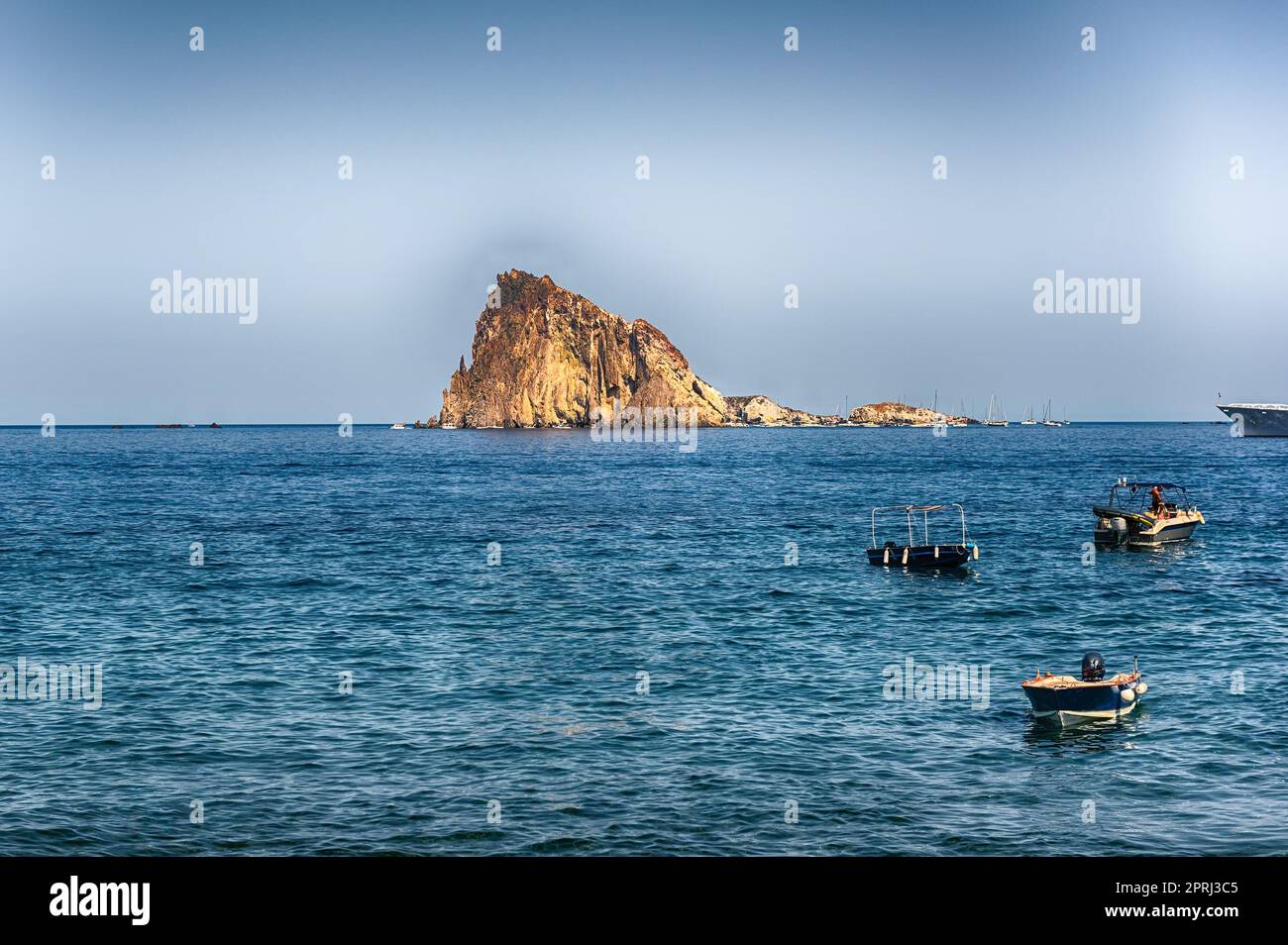 View of Dattilo's rock from Panarea, Aeolian Islands, Italy Stock Photo ...