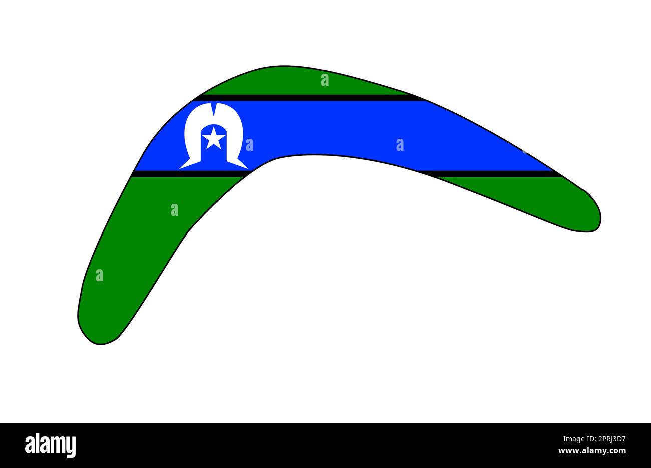 Torres Strait Islander flag set within a typicalboomerang silhouette ...