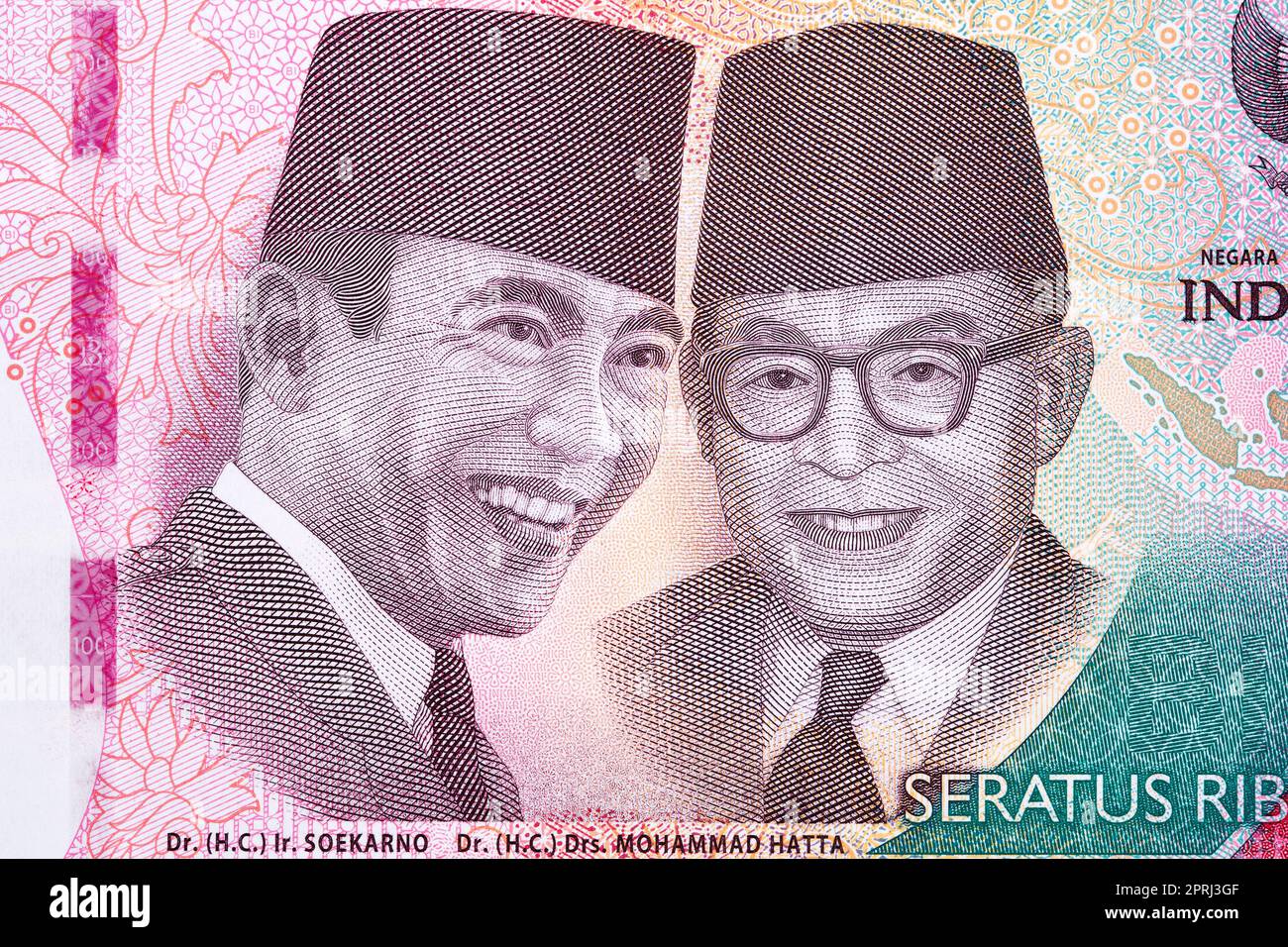 Sukarno and Hatta a portraits from Indonesian money Stock Photo - Alamy