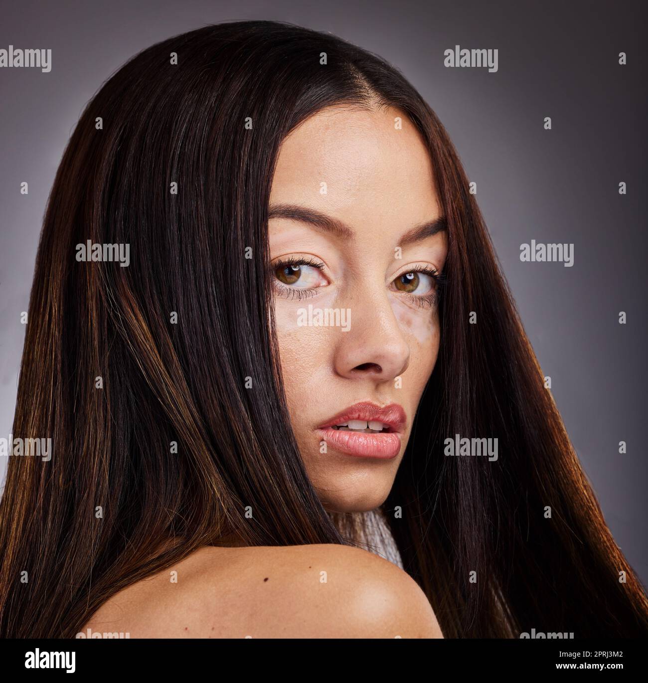 Vitiligo, beauty and face of skincare woman with natural facial care ...