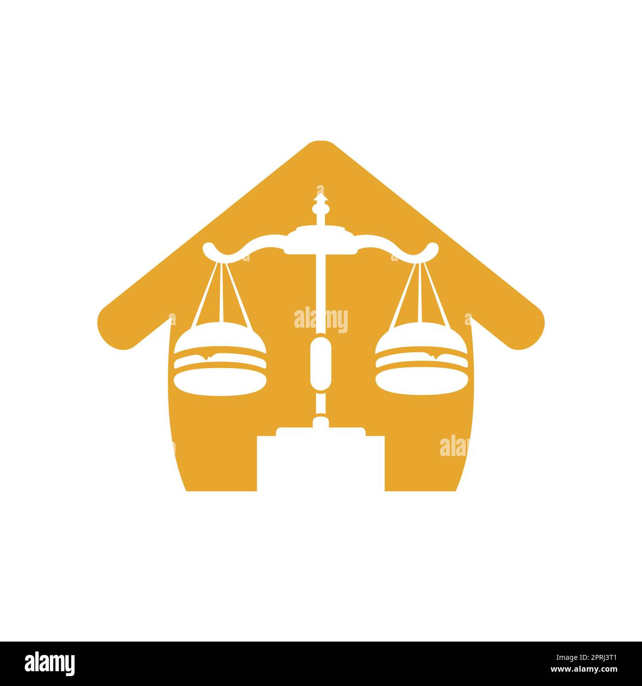 Food law vector logo design template. Law balance and burger icon ...