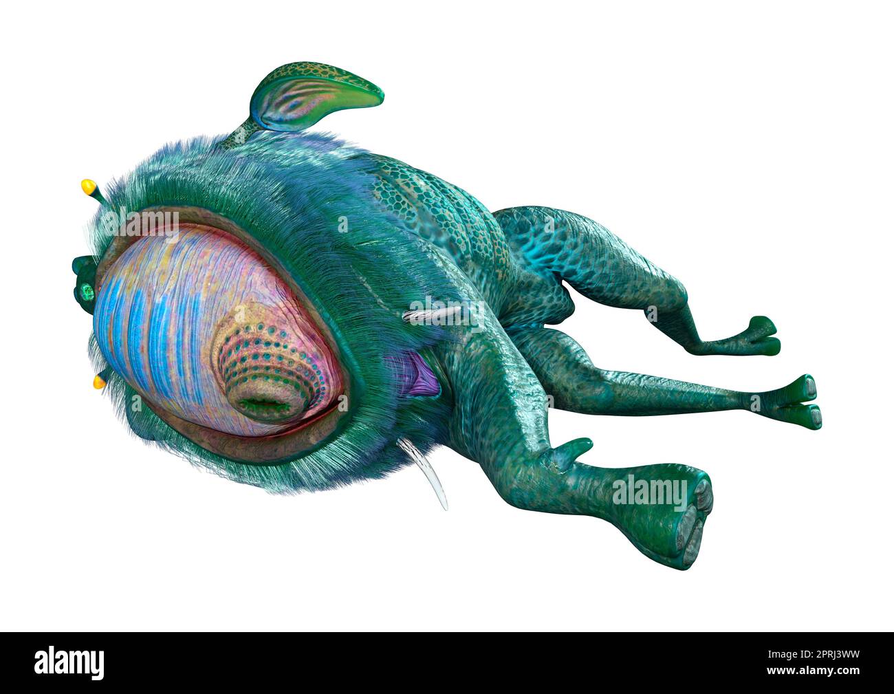 3D rendering of a fantasy creature isolated on white background Stock ...