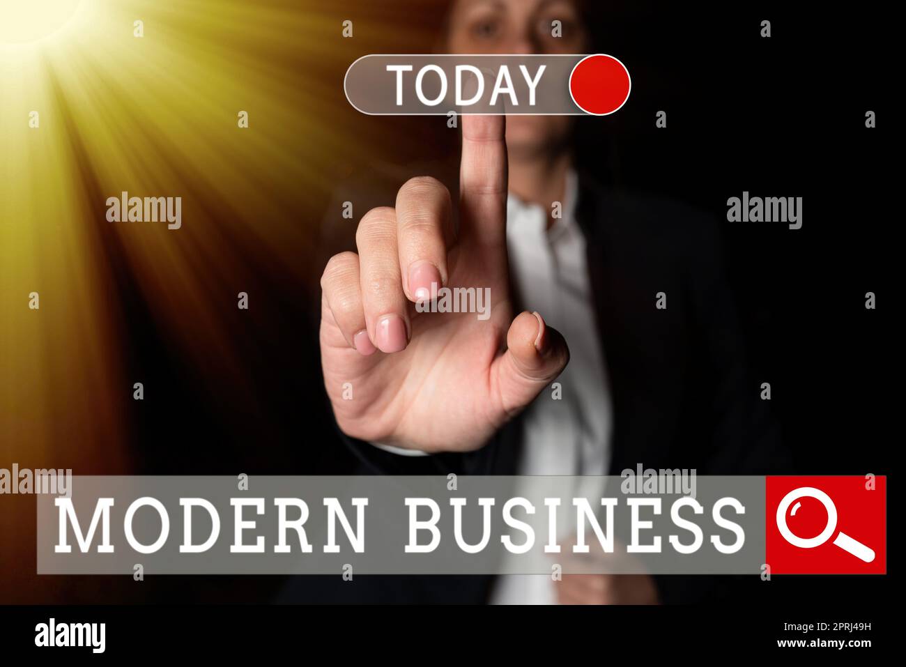 Sign displaying Modern Business, Business overview recent business ...