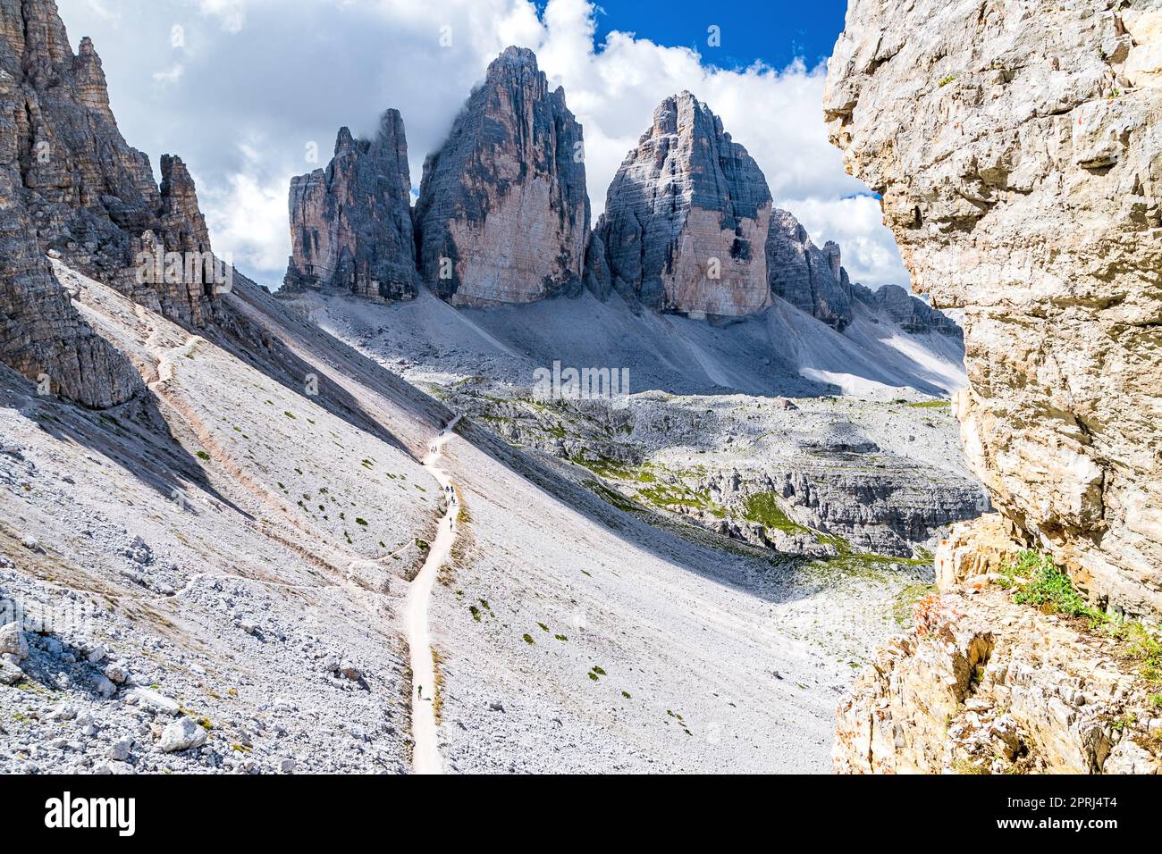 Three peaks of the Drei Zinnen (Tre Cime di Lavaredo) in the Dolomite ...
