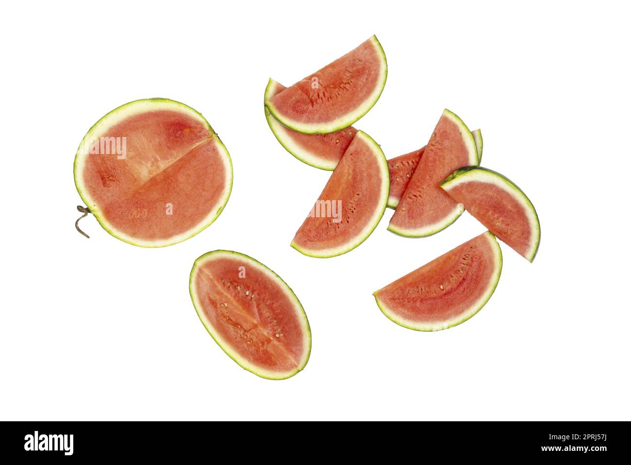 a watermelon cut on a white surface on a transparent background Stock ...