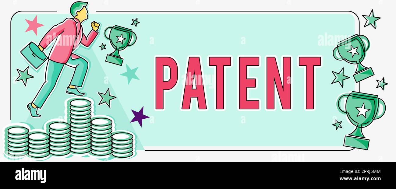 Sign displaying Patent, Business approach intellectualproperty that ...