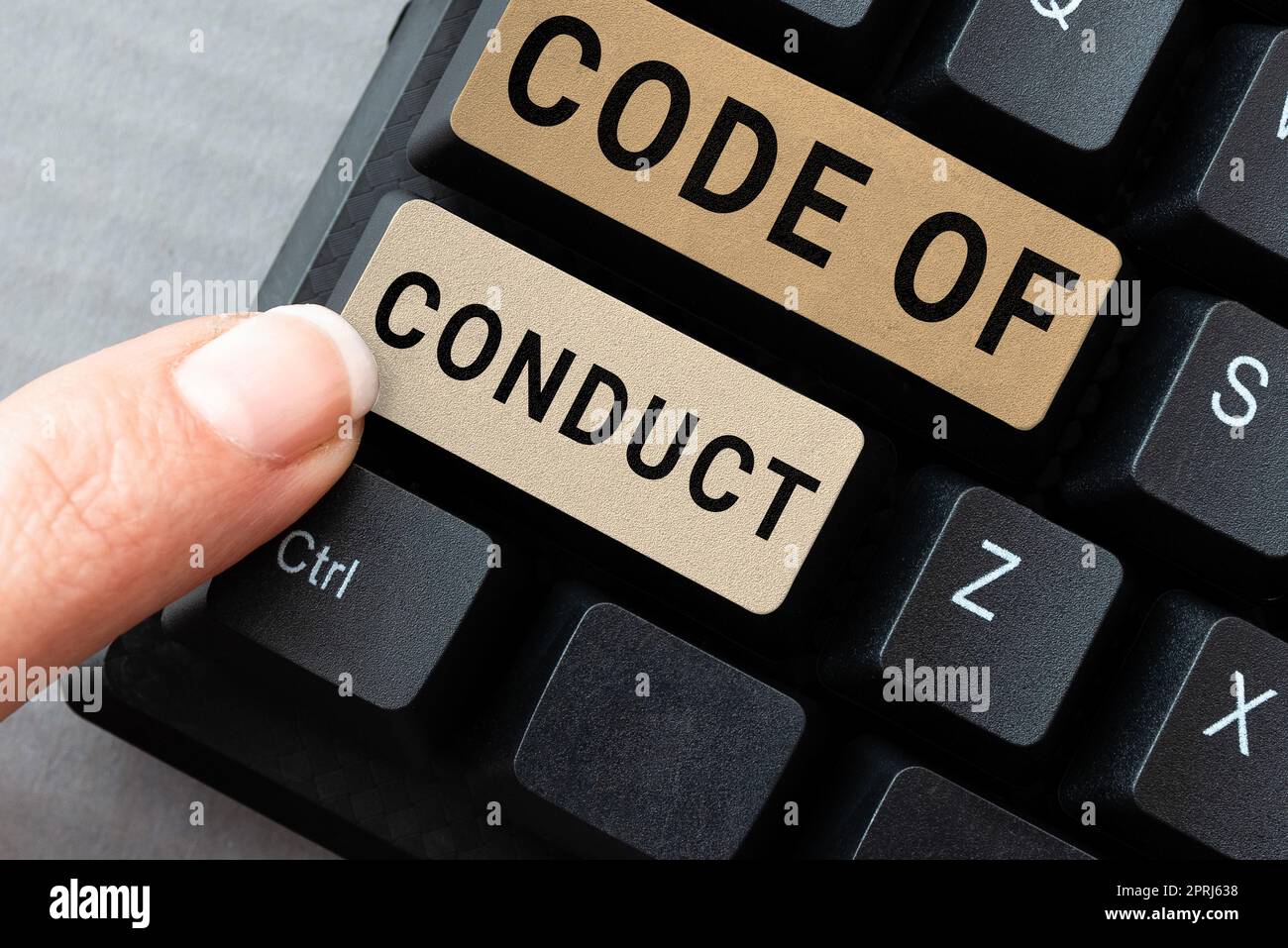 Conceptual caption Code Of Conduct, Word Written on set of principles ...