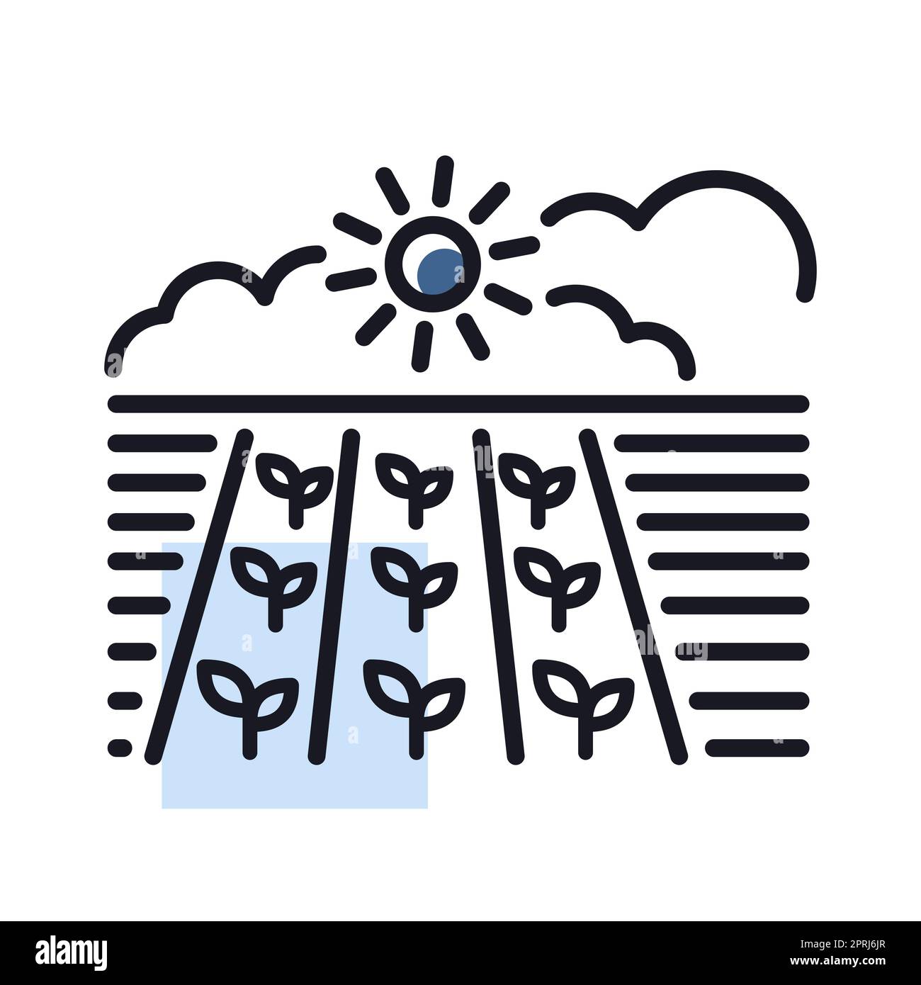 Spring field isolated icon. Seedling. Ground. Green plants, organic ...