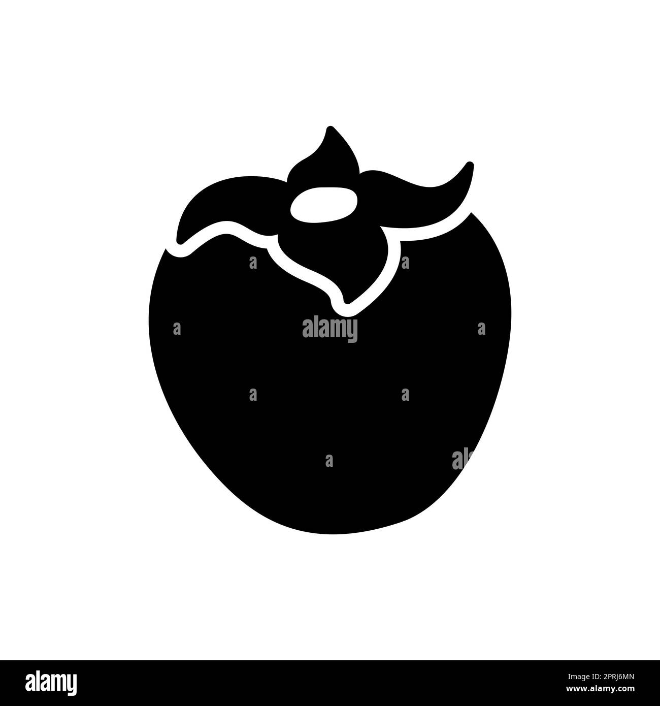 Persimmon, kaki or sharon fruit vector glyph icon. Graph symbol for ...