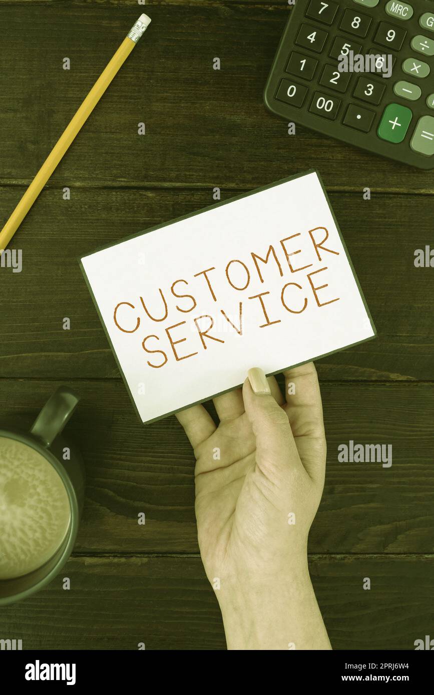 Conceptual Display Customer Serviceprocess Of Ensuring Client Satisfaction With Product