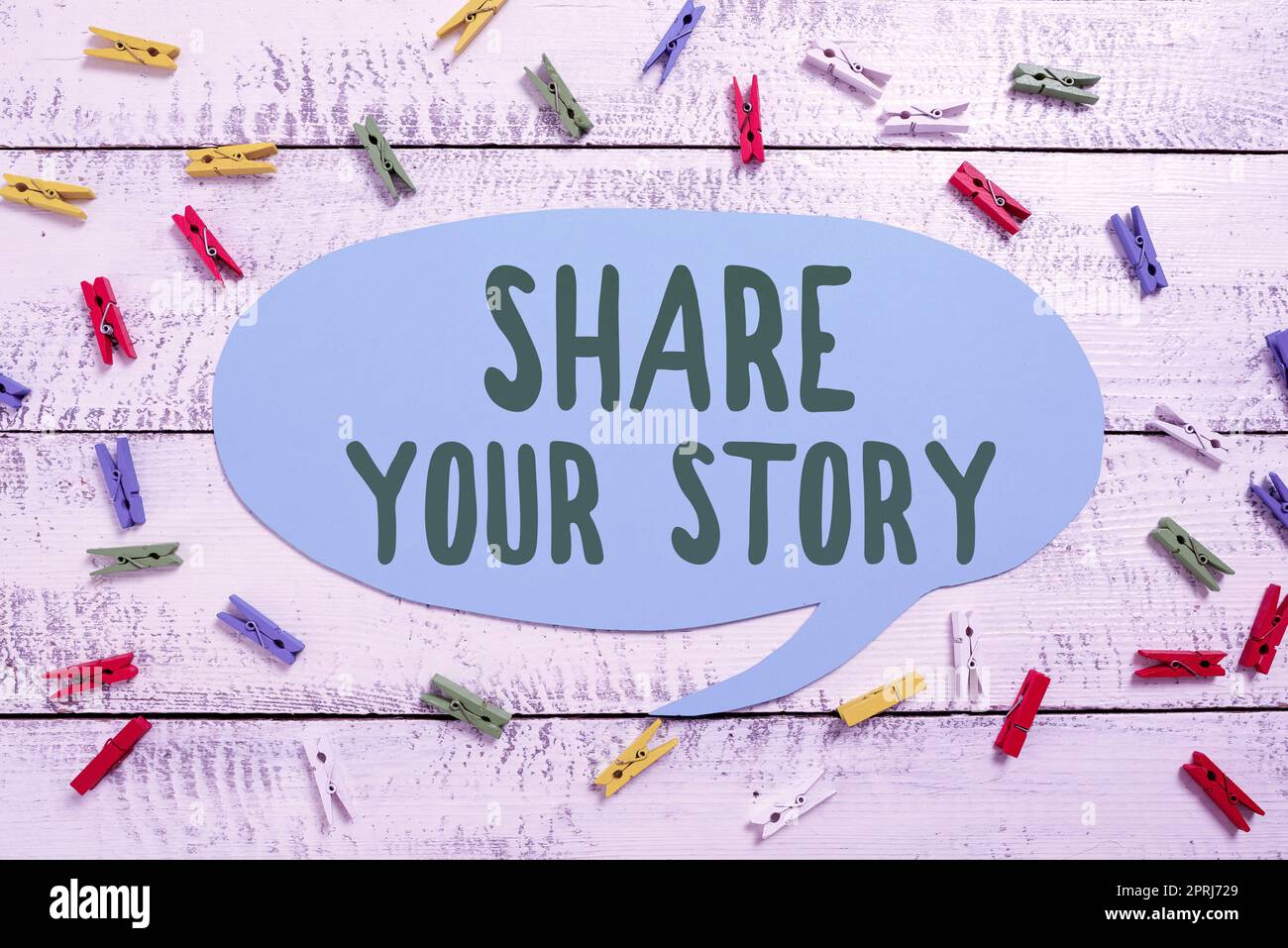 Text sign showing Share Your Storyasking someone to about himself write ...