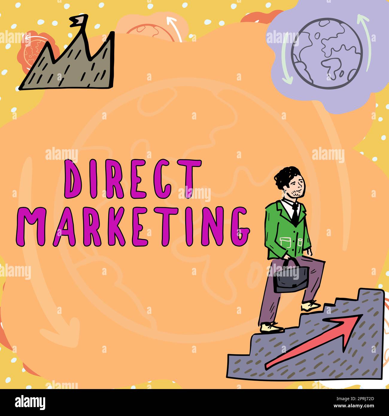 Hand writing sign Direct Marketingbusiness of selling products or ...