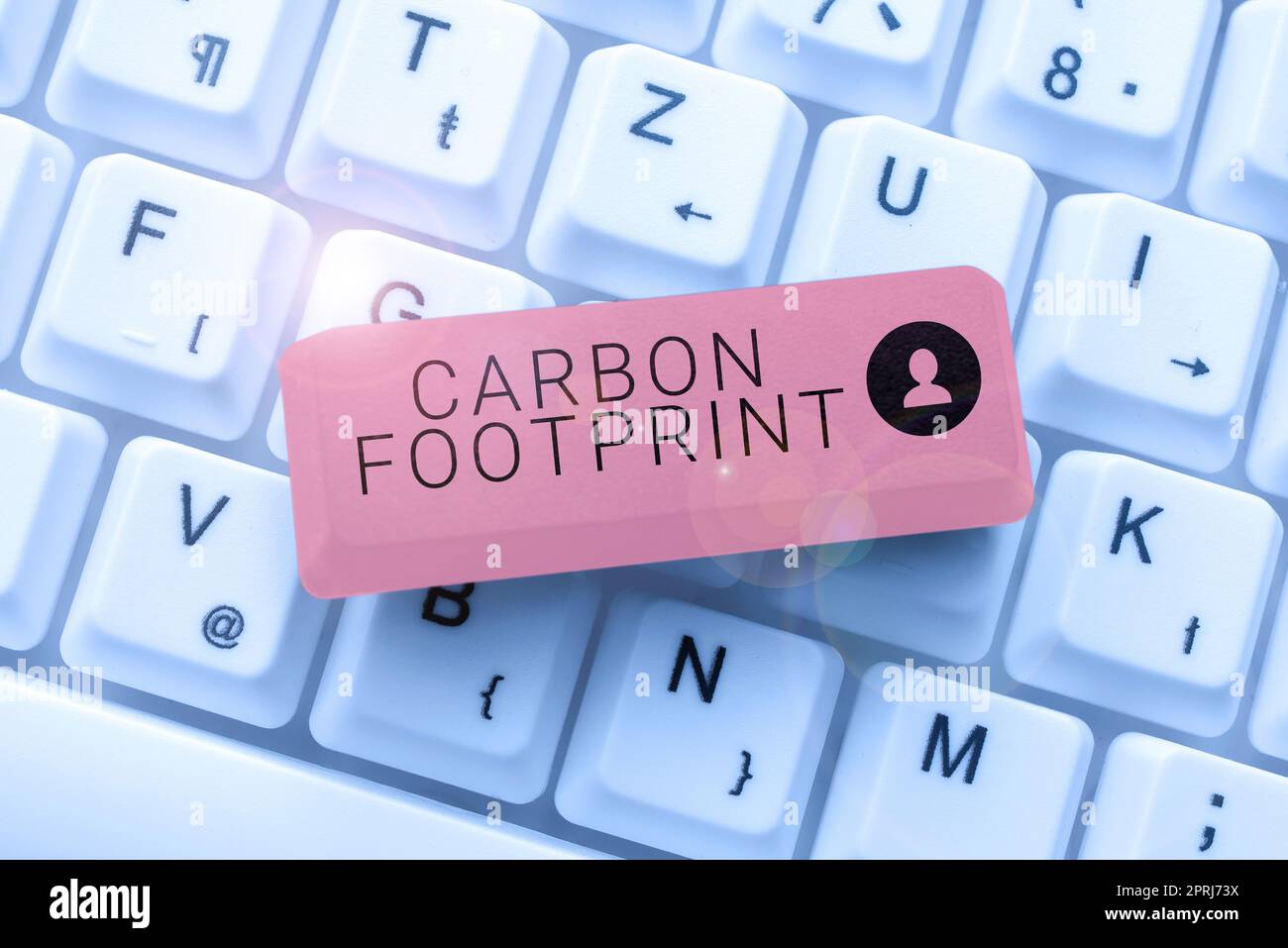 Text sign showing Carbon Footprintamount of dioxide released atmosphere ...