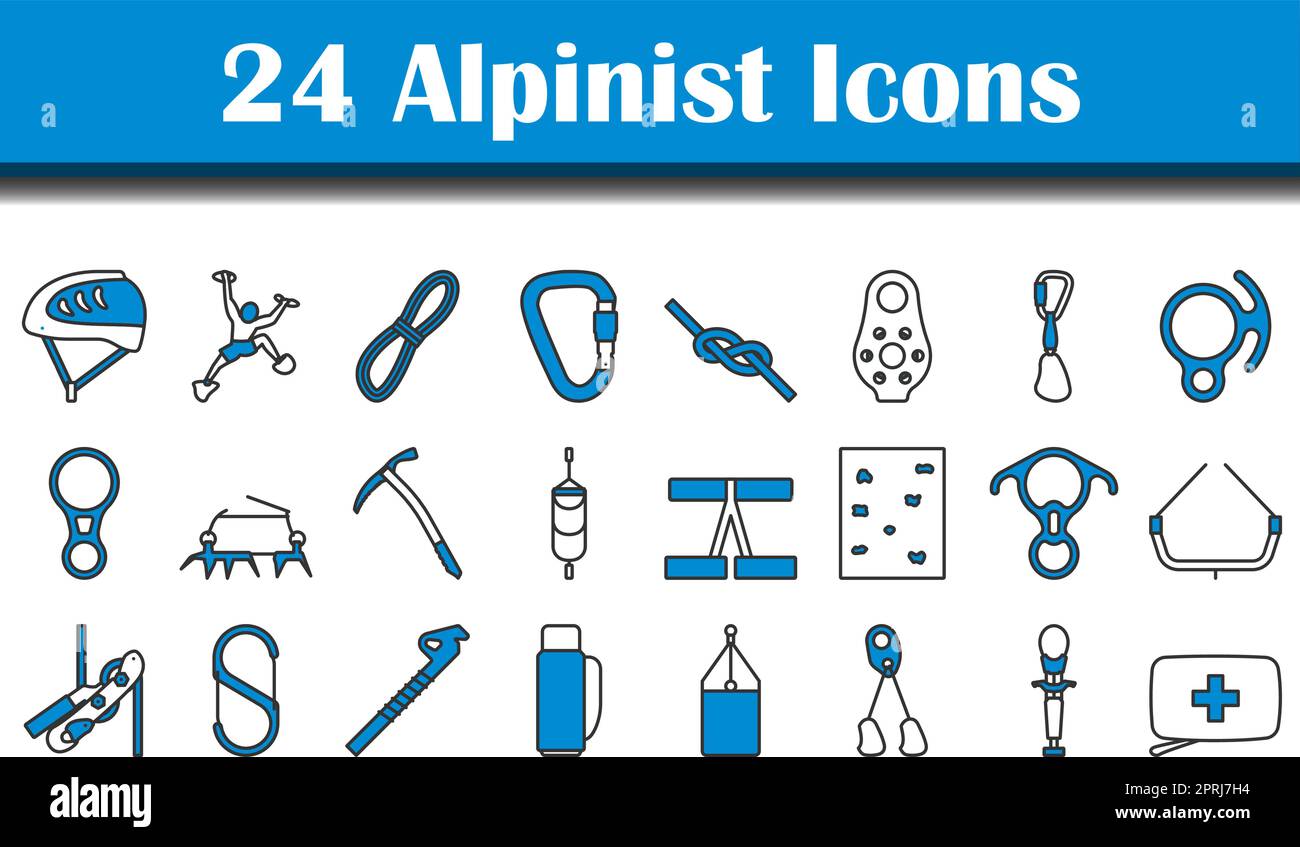 Alpinist Icon Set Stock Vector Image & Art - Alamy