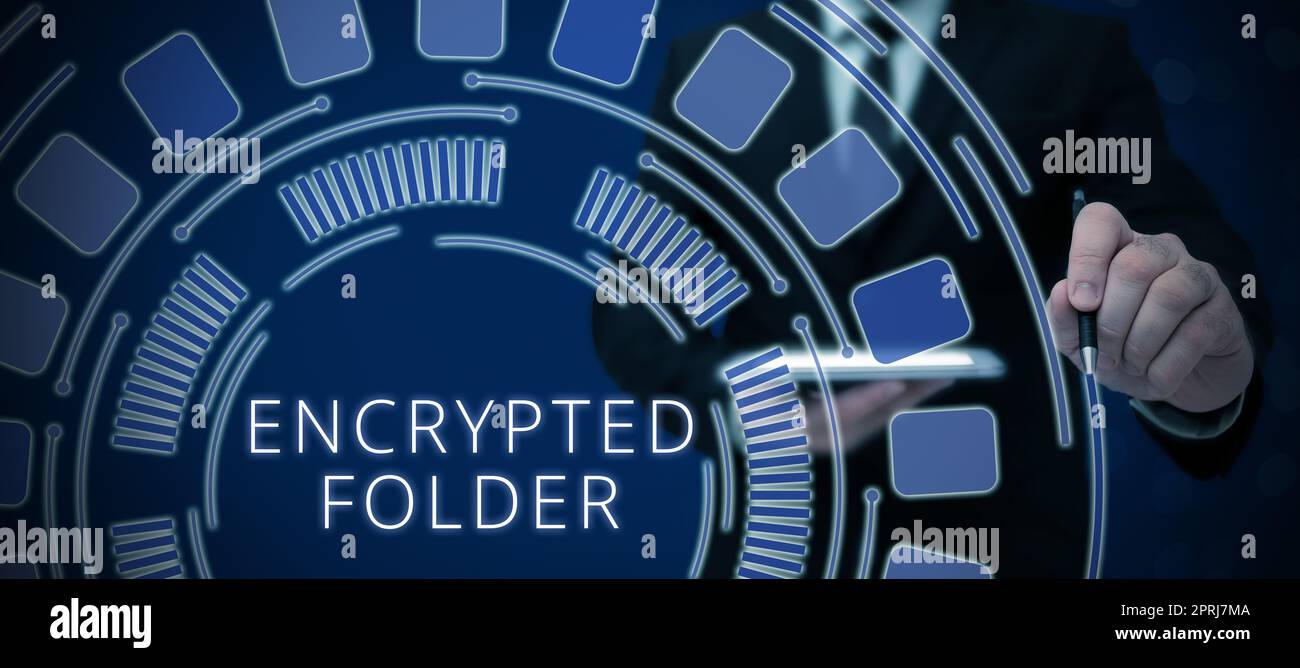 Text showing inspiration Encrypted Folderprotect confidential data from ...