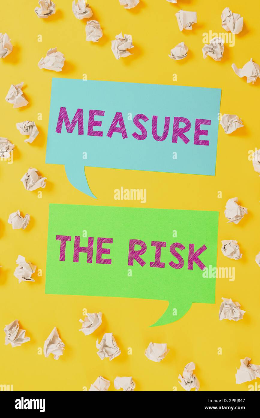 Text caption presenting Measure The Riskdetermine degree of danger ...