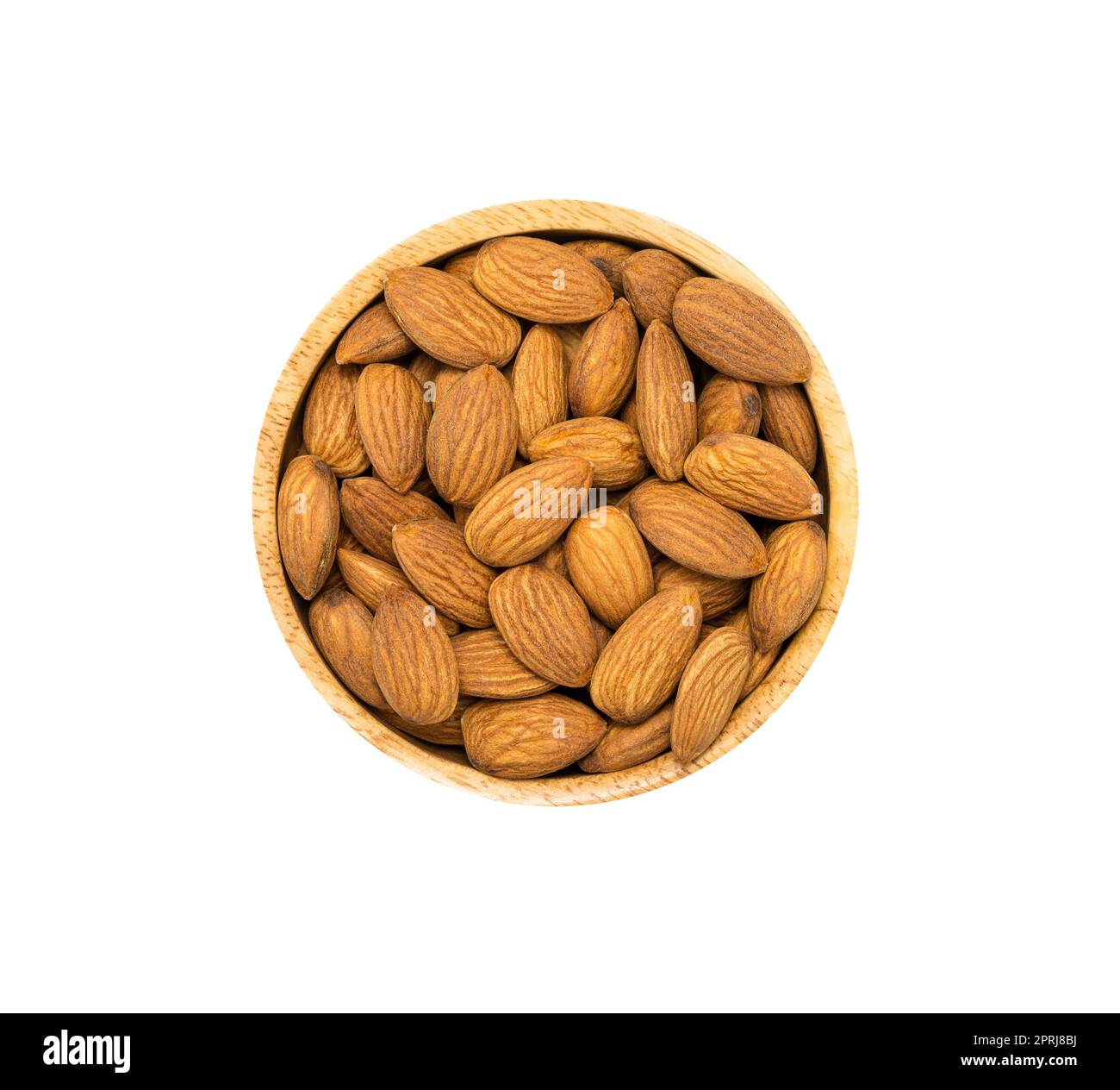 Almonds top view white background Cut Out Stock Images & Pictures - Alamy