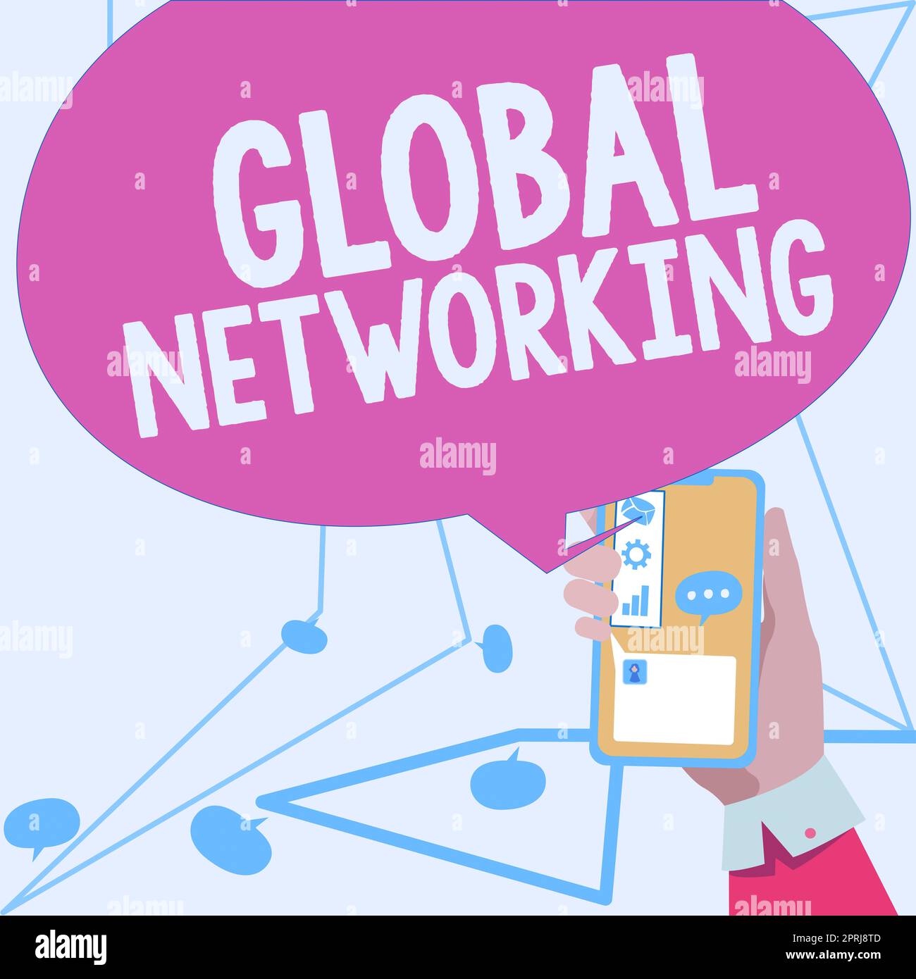 Writing displaying text Global NetworkingCommunication network which ...