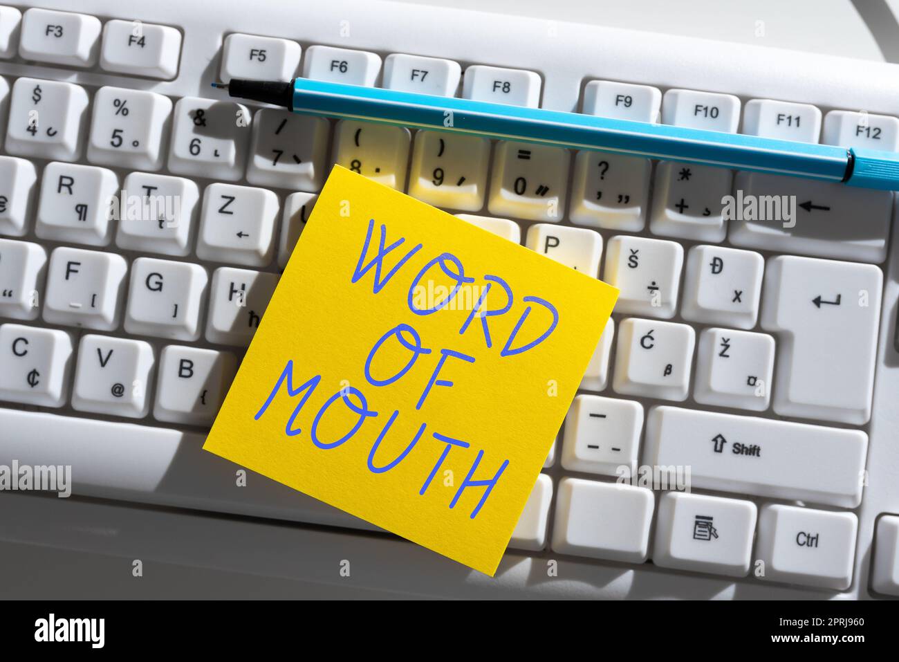 Hand writing sign Word Of Mouth. Business overview Oral spreading of ...