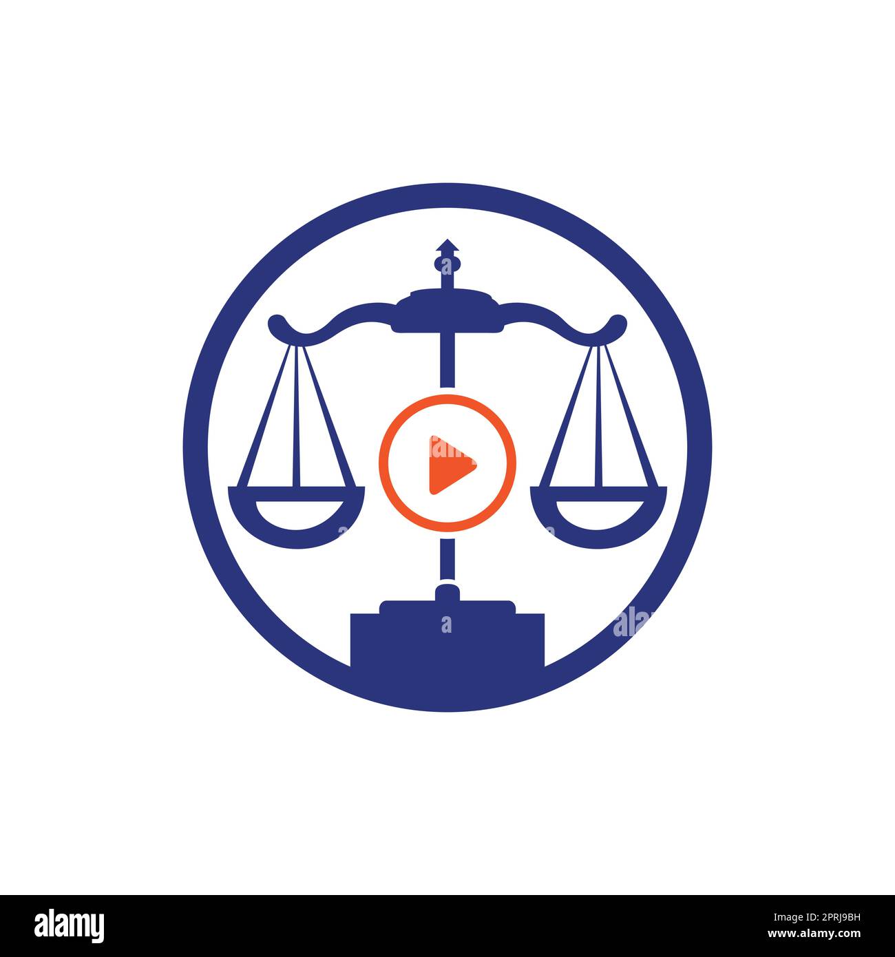 Creative play media law firm vector logo design. Scales and record ...