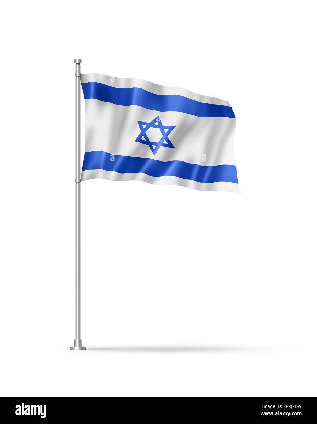 Israel flag, 3D illustration, isolated on white Stock Photo - Alamy