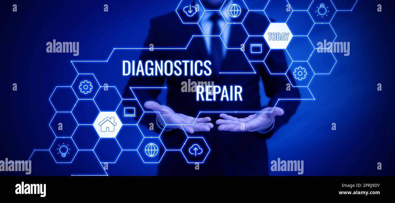 Text caption presenting Diagnostics RepairA program or routine that ...