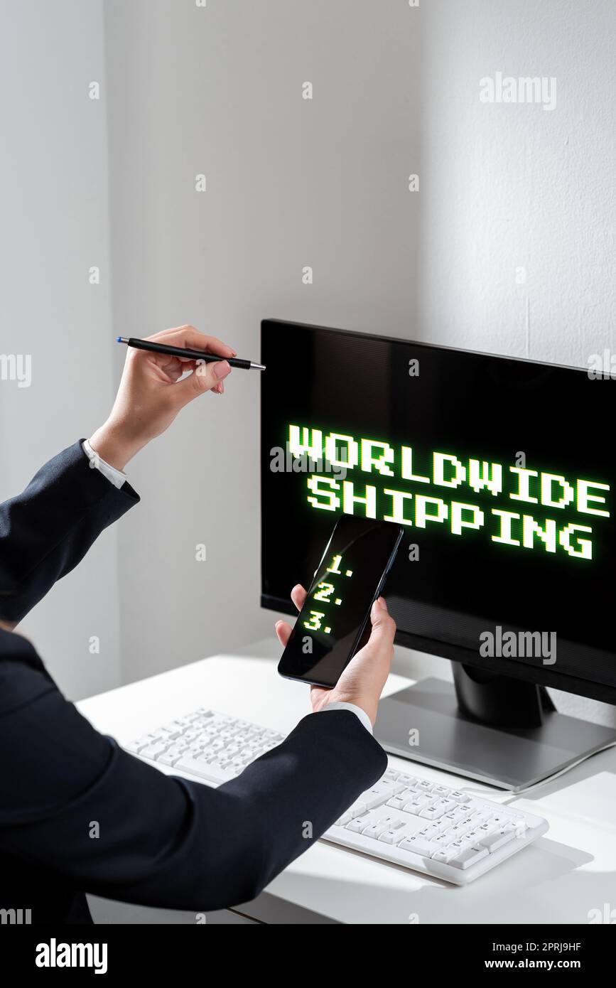 Text caption presenting Worldwide ShippingSea Freight Delivery of Goods ...