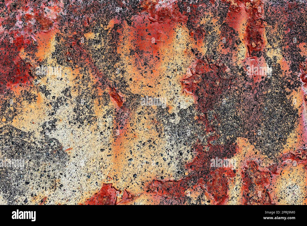 Detailed close up surface of rusty metal and stone with lots of ...