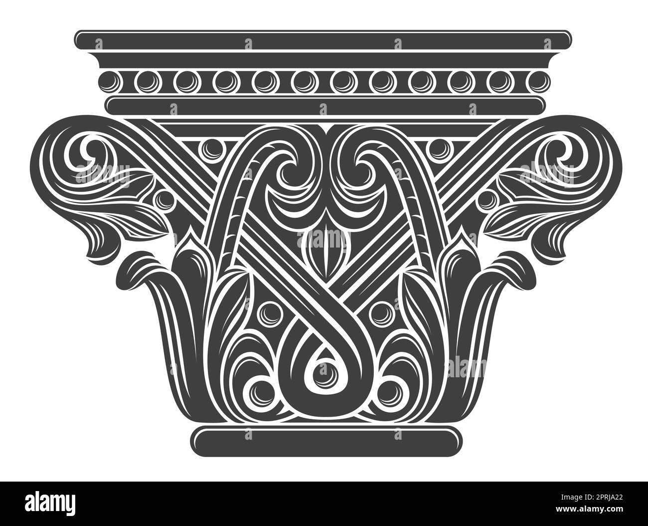 Vector templates. Capital of a medieval cathedral Gothic column ...