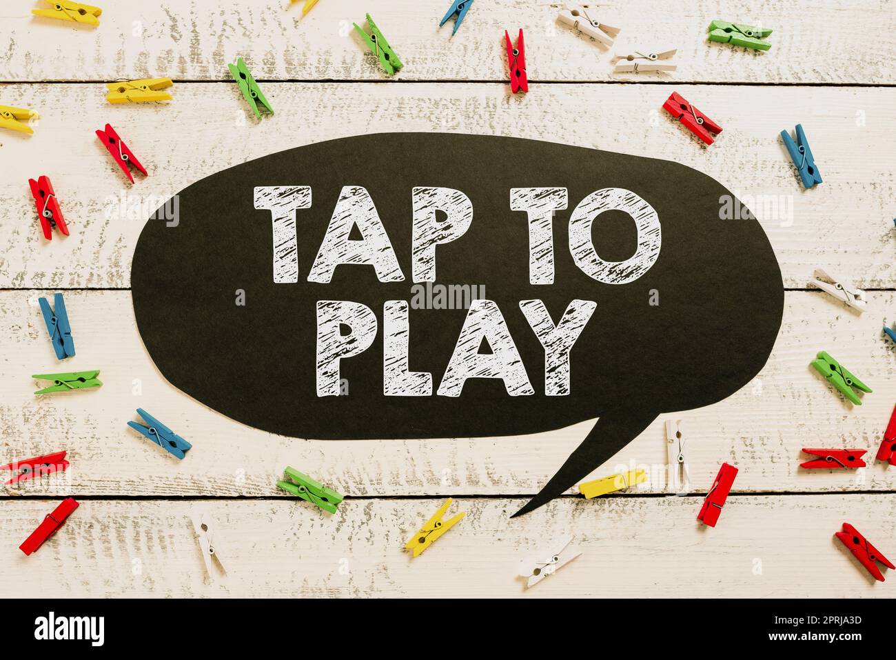 Handwriting text Tap To Play. Business idea Touch the screen to start ...