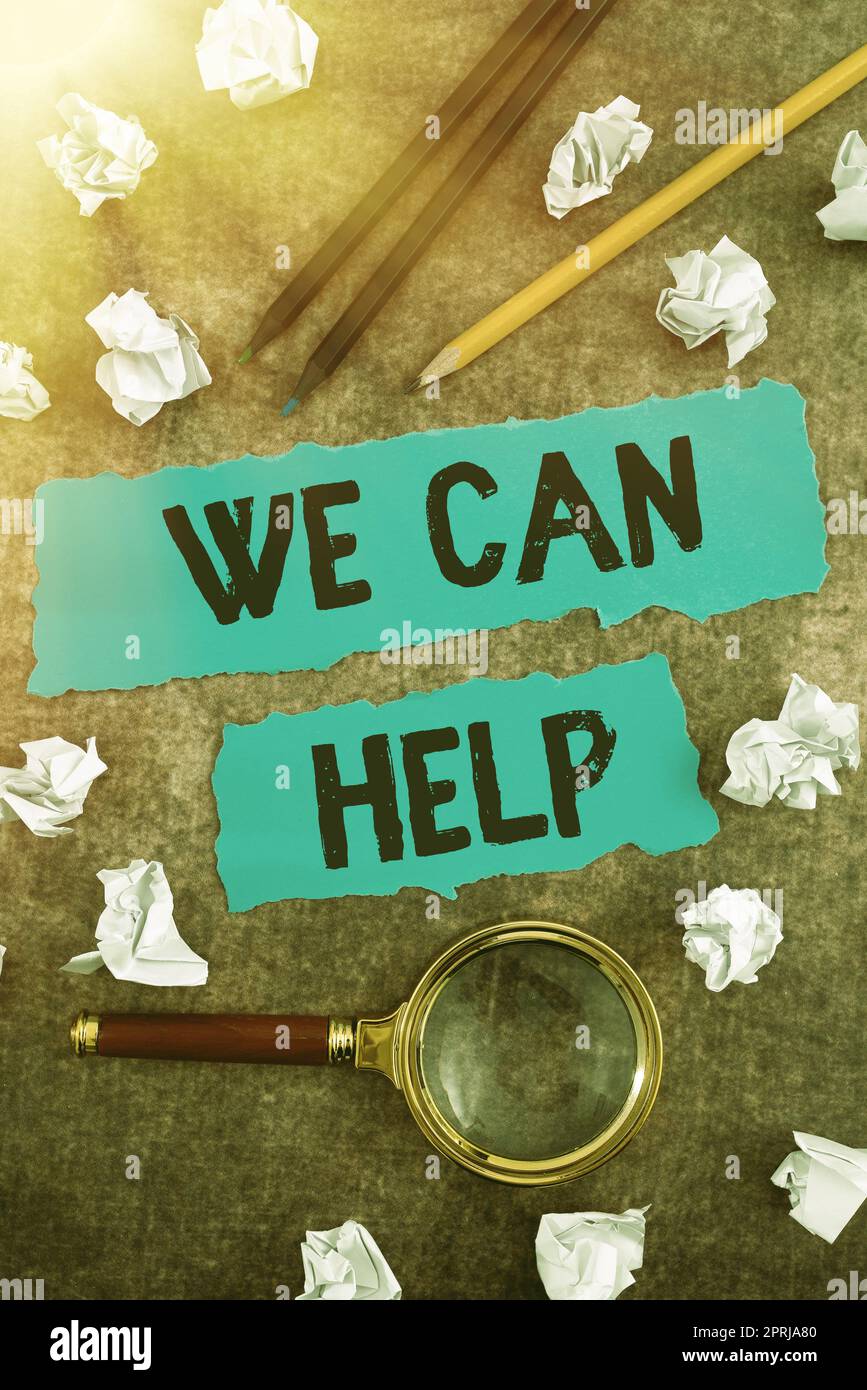 Conceptual caption We Can Help. Internet Concept Let us support you ...