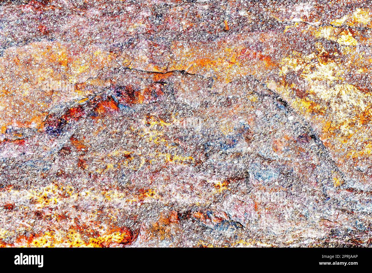 Detailed close up surface of rusty metal and stone with lots of ...