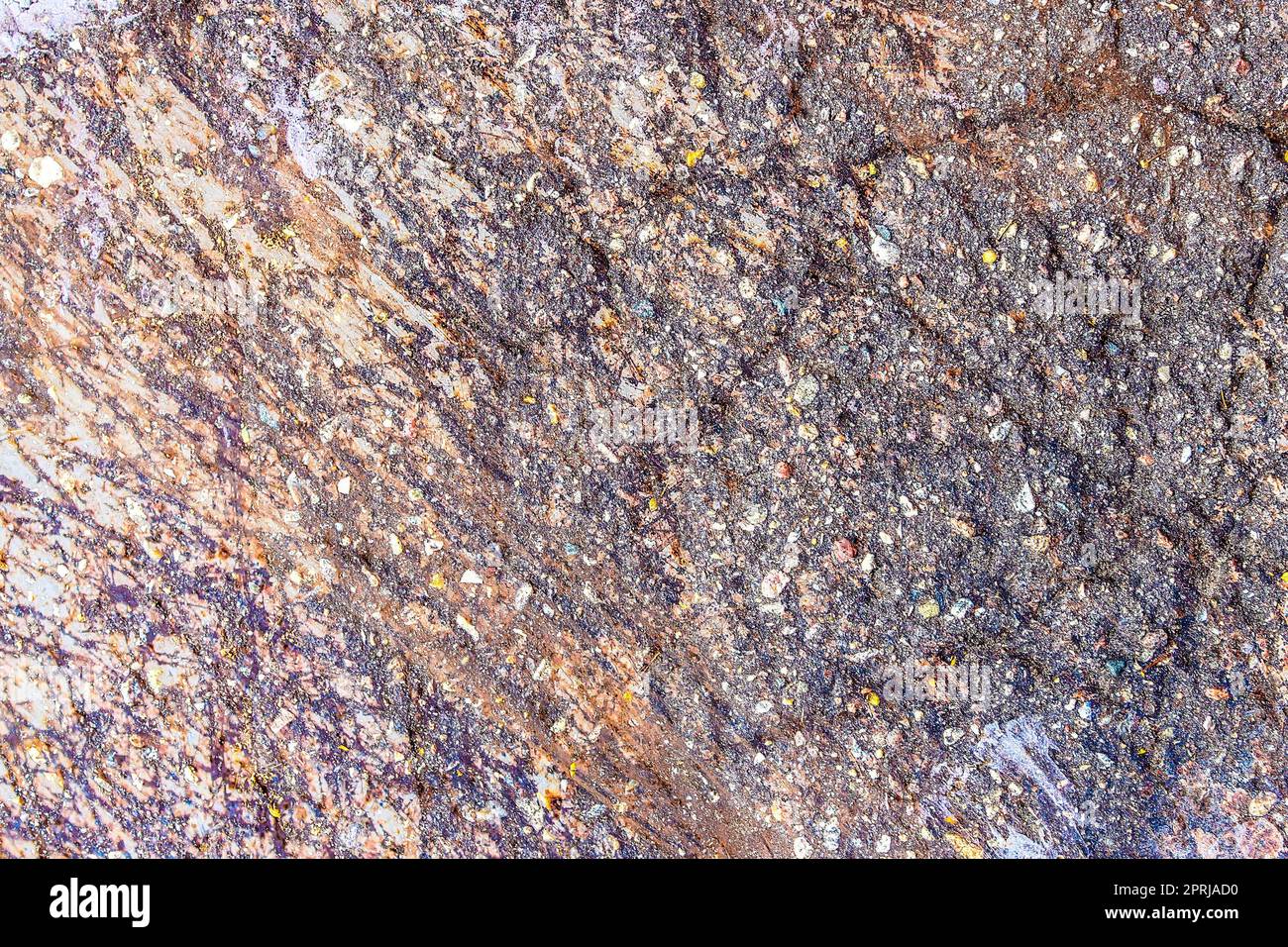 Detailed close up surface of rusty metal and stone with lots of ...