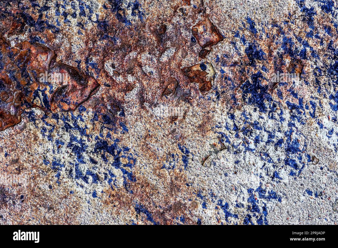Detailed close up surface of rusty metal and stone with lots of ...