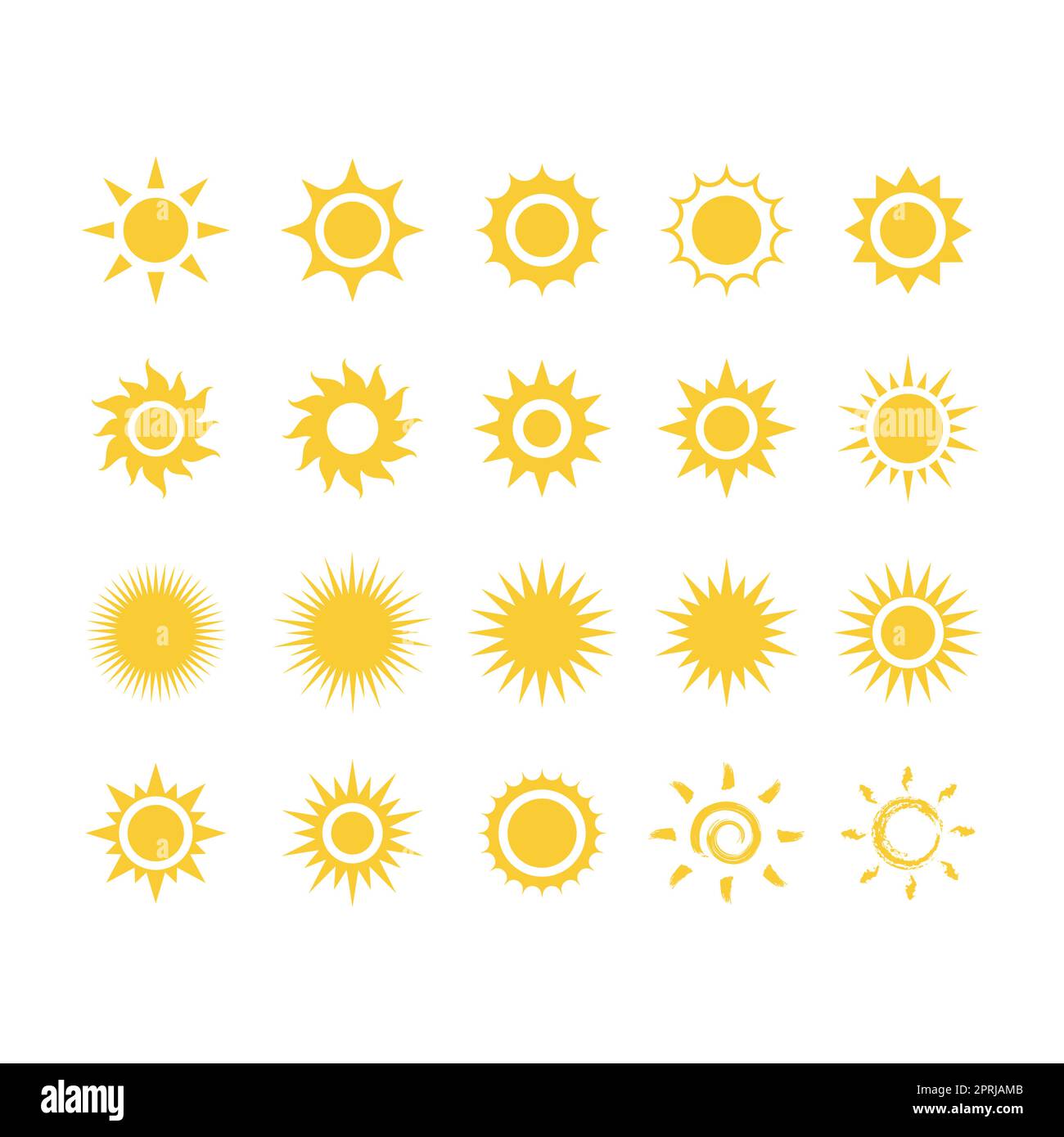 Sun and rays vector icon set Stock Vector Image & Art - Alamy
