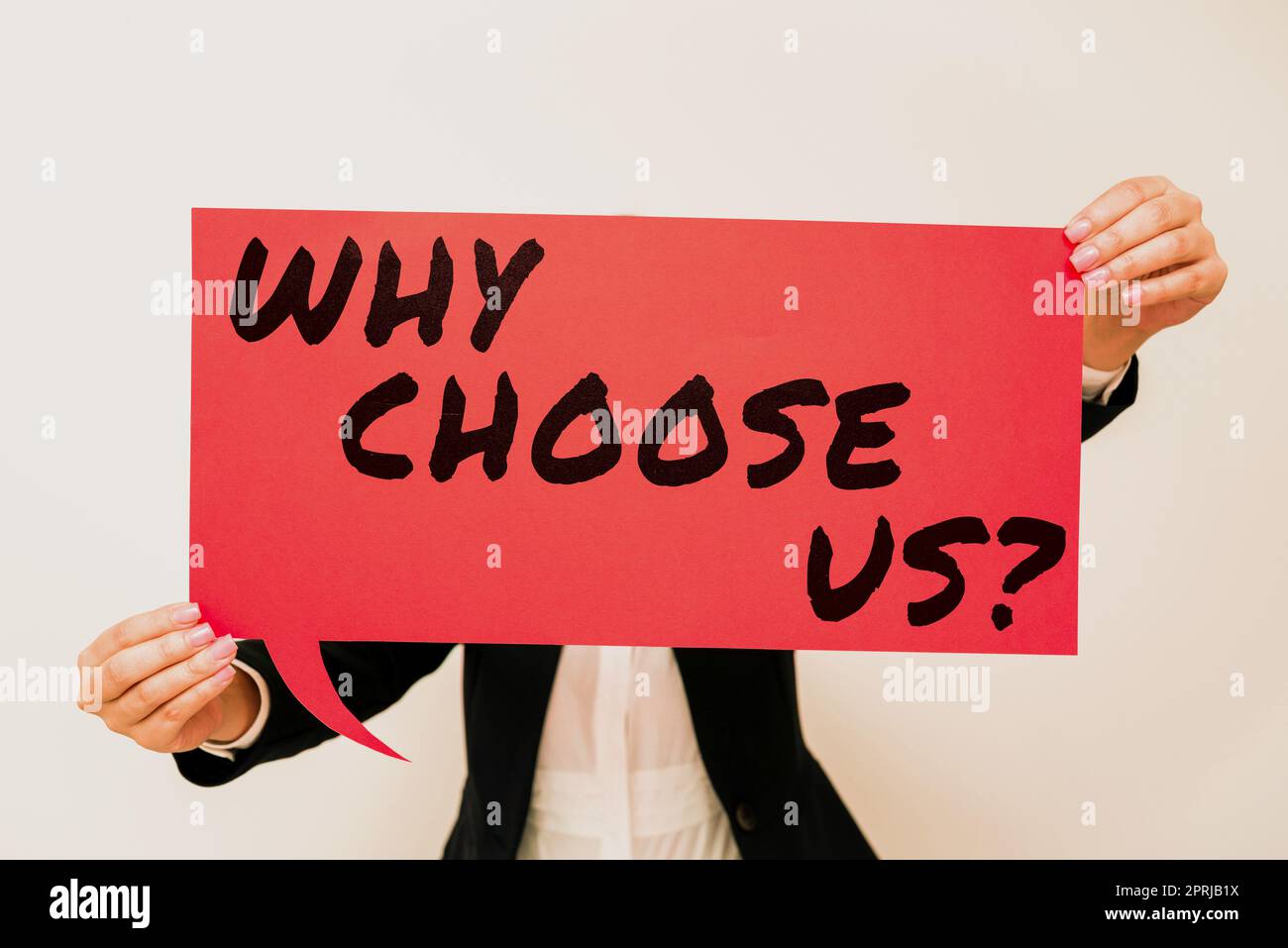 Inspiration showing sign Why Choose Us. Business showcase Reasons for ...