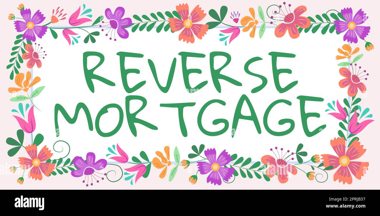 Text caption presenting Reverse Mortgageloan for seniors age above ...