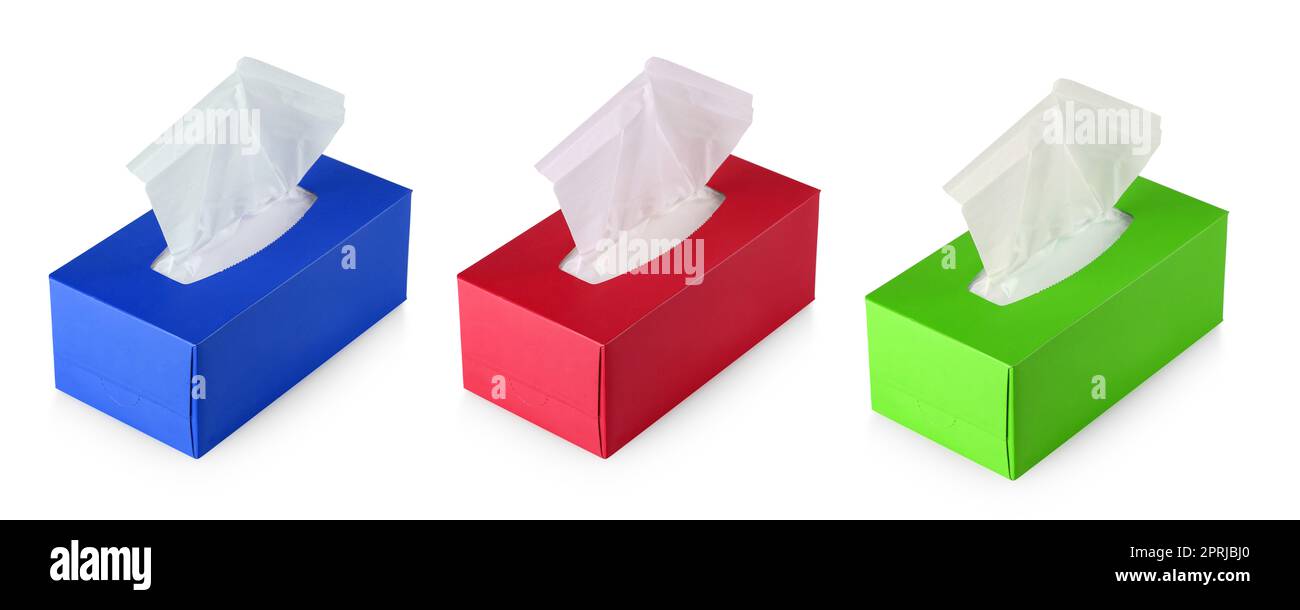 set of Colored Cleaning wipes isolated on white background Stock Photo ...