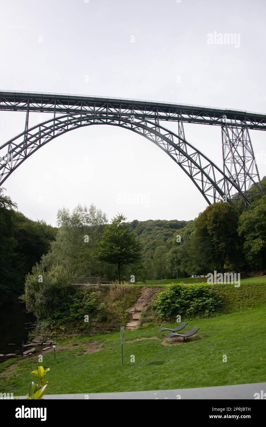 The high steel Müngstener Railroad Bridge in Solingen as a World ...
