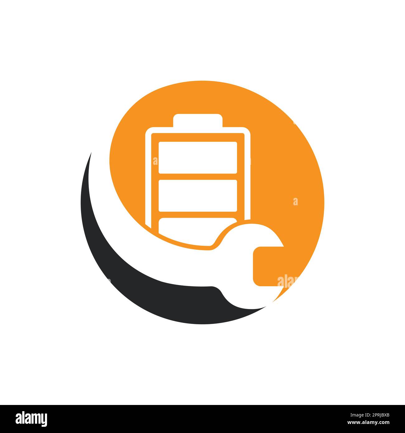 Battery service vector logo design template. Battery and wrench icon ...