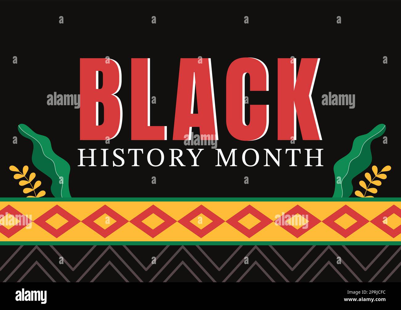 Black History Month Template Hand Drawn Cartoon Flat Background ...